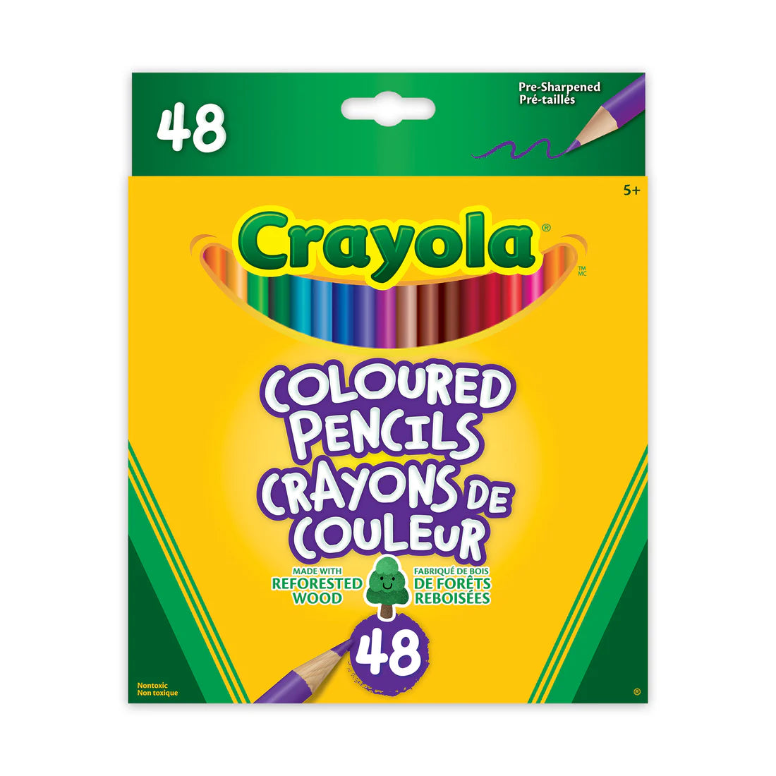 48 crayons de couleur en bois taillés de marque Crayola – Amuzart